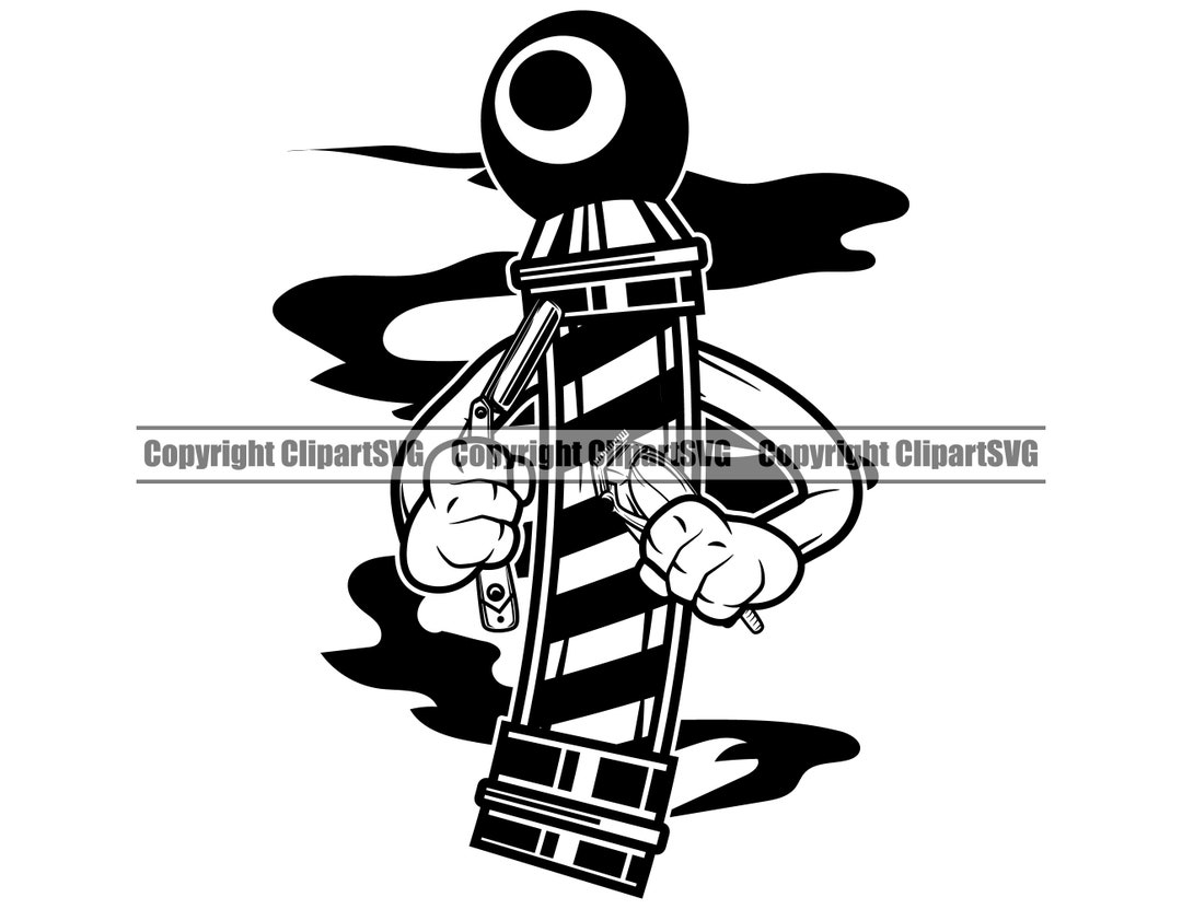 Barber Pole Man Razor Clippers Barbershop Salon Haircut Hair Cut ...