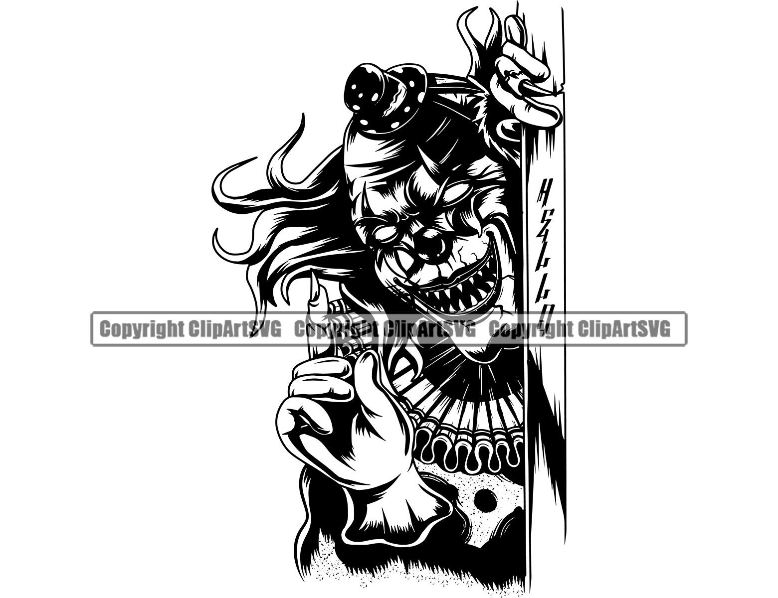 scary halloween circus evil clown halloween clown scary clown svg png ...