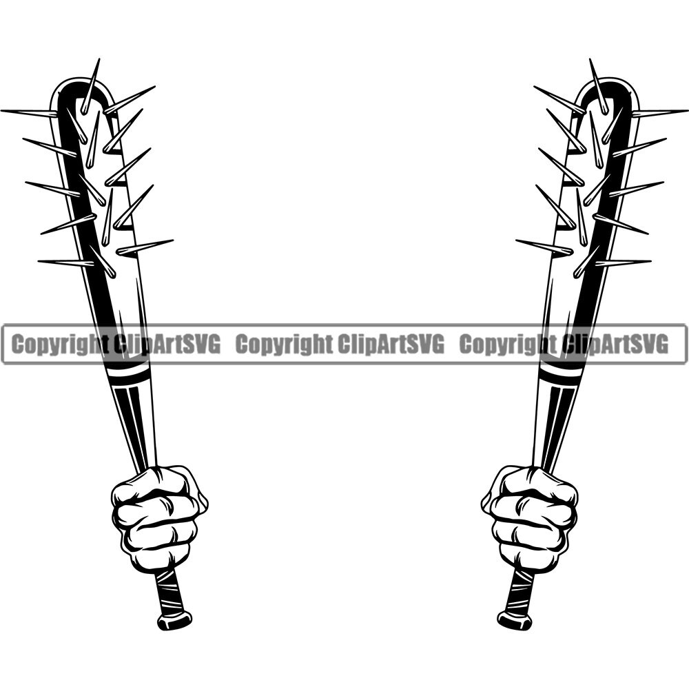Hand Holding Spiked Baseball Bat Club Fighter Gangster Bad Boy - Etsy ...