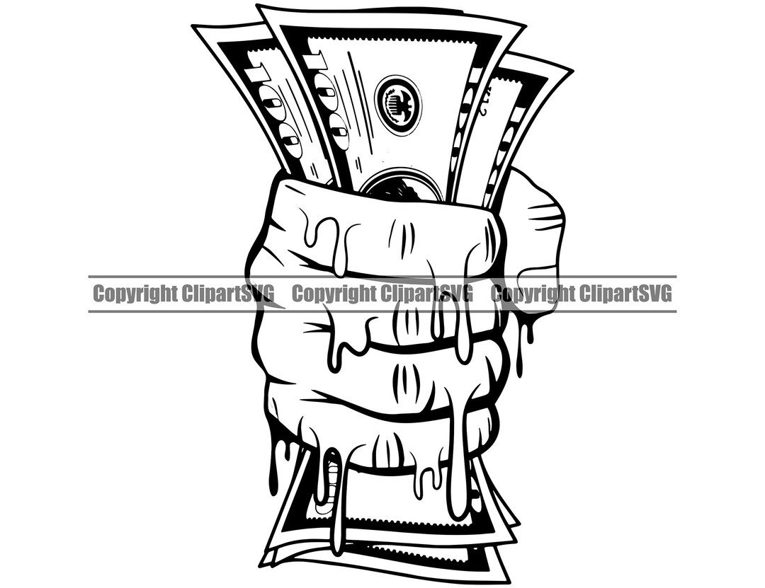 Hand Holding Money Drip Dripping Cash 100 Hundred Dollar Bills Rich ...