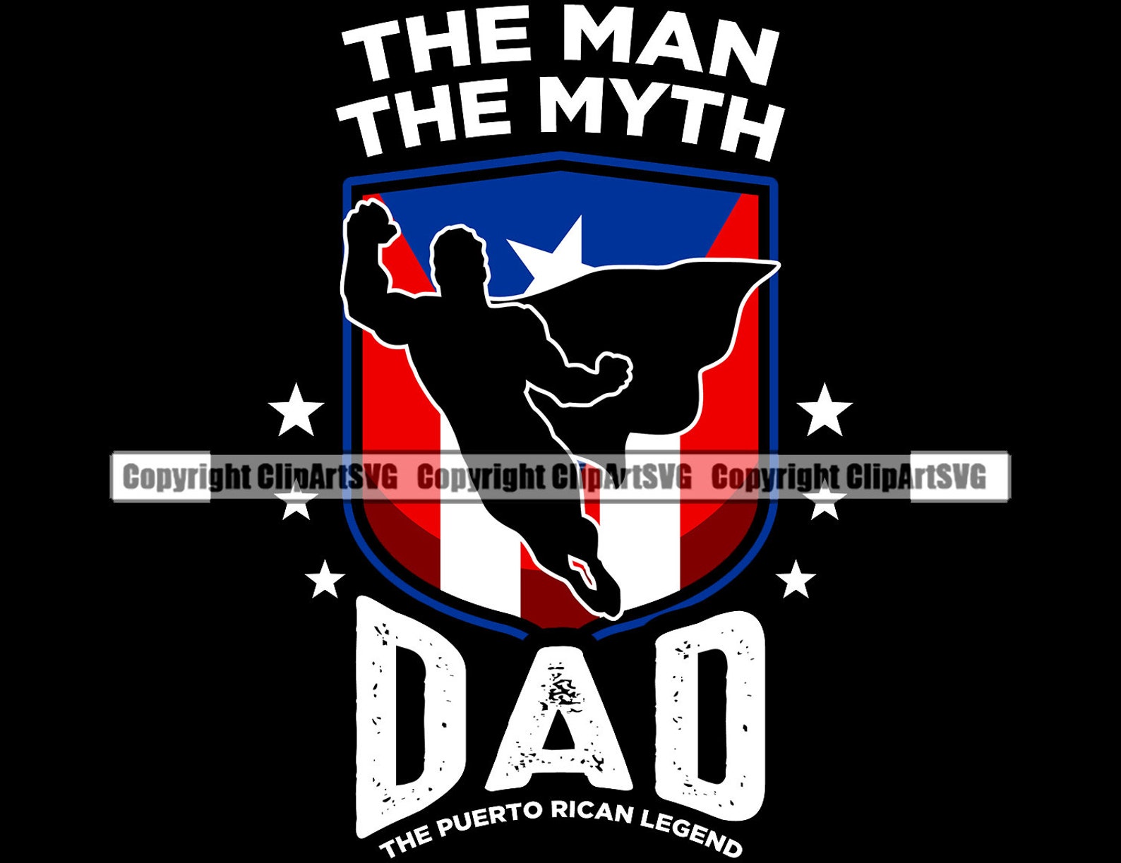 Puerto Rico Rican Dad the Myth Legend Flag Country World - Etsy