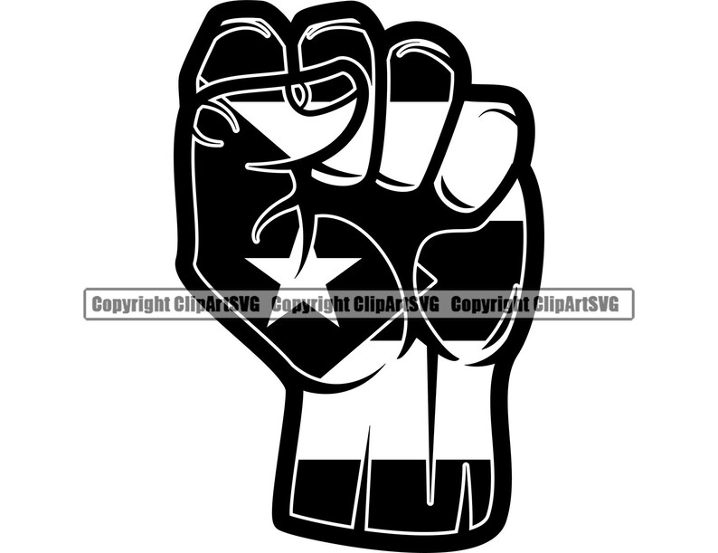 Puerto Rico Rican Power Fist Unite Unity Flag Country World | Etsy