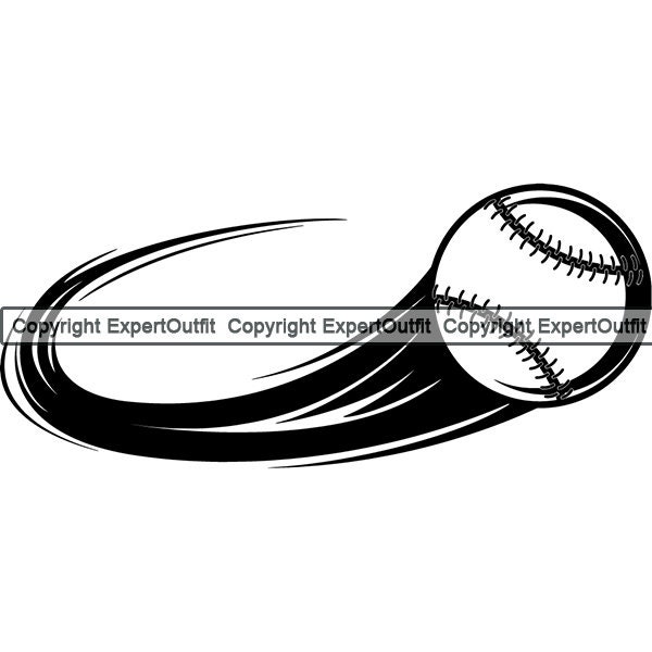 Flying Softball Clipart