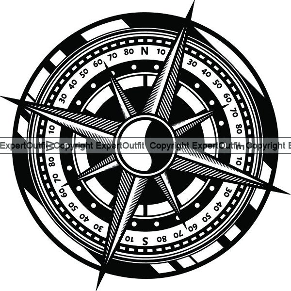 Compass With Coordinates Svg - Etsy