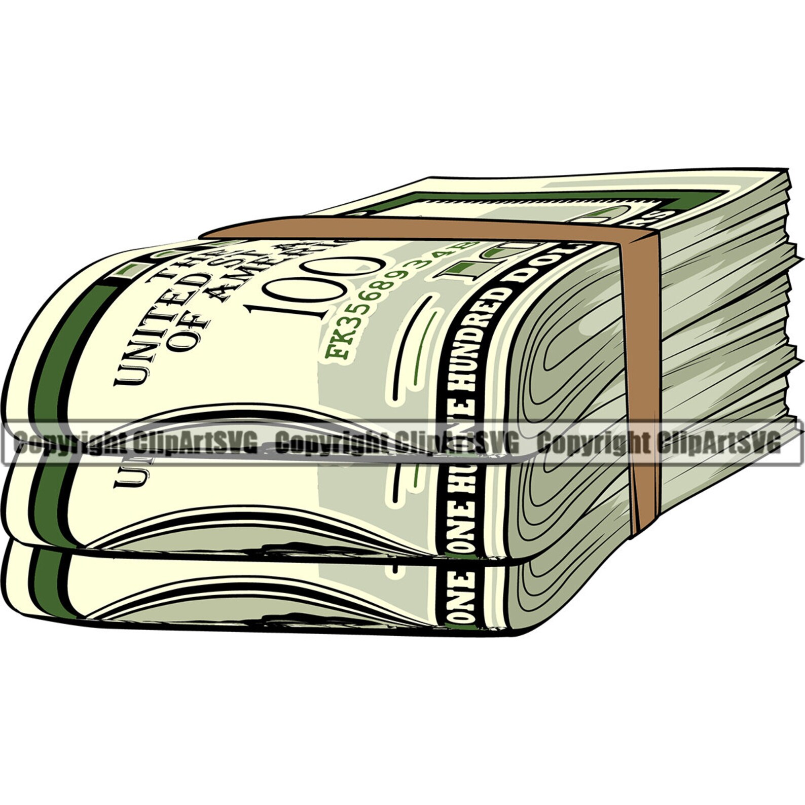 Money 100 Hundred Dollar Bill Rubber Band Stack Knot Cash Rich - Etsy