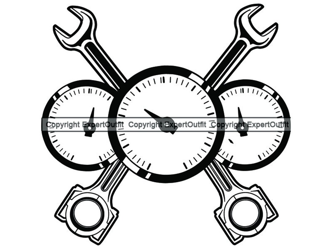 Racing Race Racer Logo Car Engine Gauge Piston Wrench Power Automobile ...