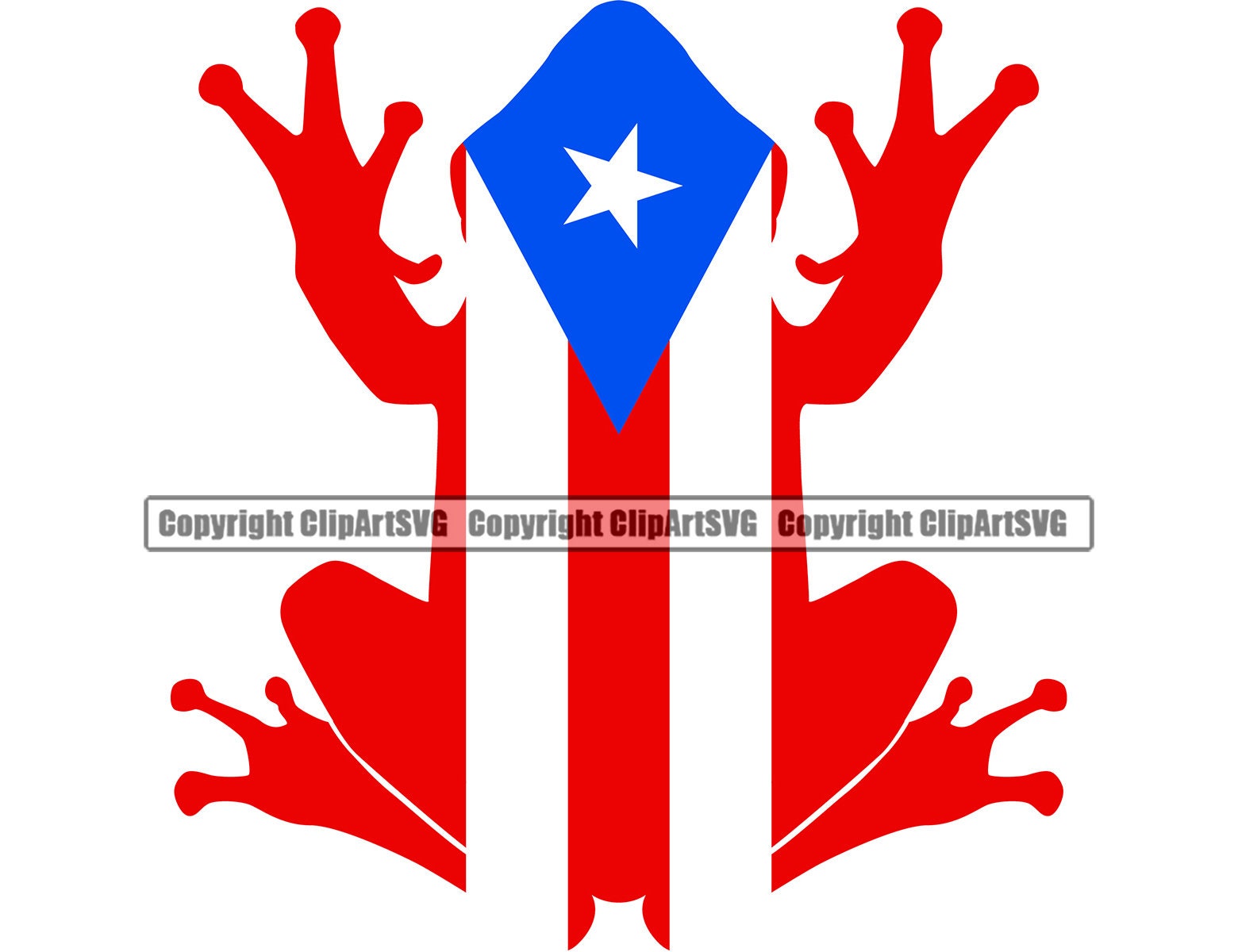 Puerto Rico Rican Frog Rana Flag San Juan Island Country - Etsy