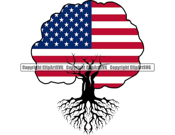 USA United States America American Tree Roots Family Home Flag | Etsy
