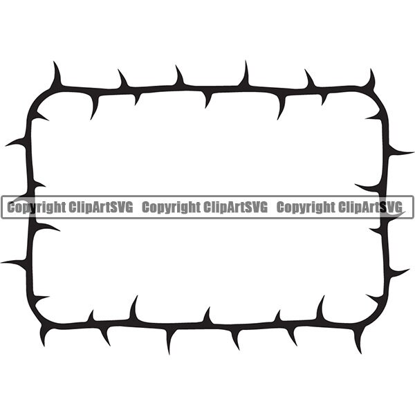 Flower Thorn Rectangle Shield Frame Border Background Plant Stem Leaf ...