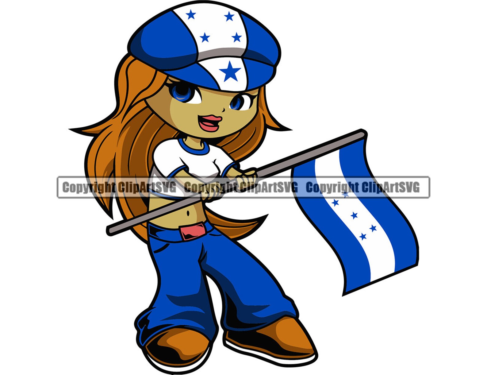Honduras Honduran Cute Little Girl Flag Country World Nation Map Sign ...