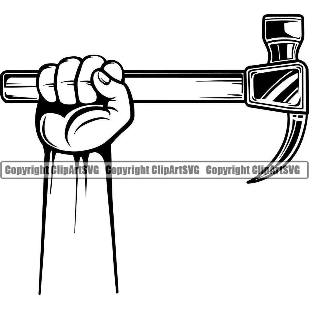 Construction Logo #59 Hammer Hand Fist Toolbox Handyman Work Worker ...