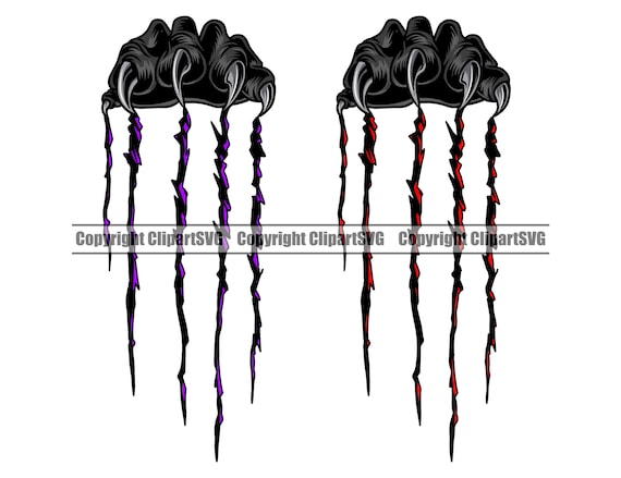 Animal Claw Scratches Scratch Marks Nail Slice Rip Wild Cat | Etsy