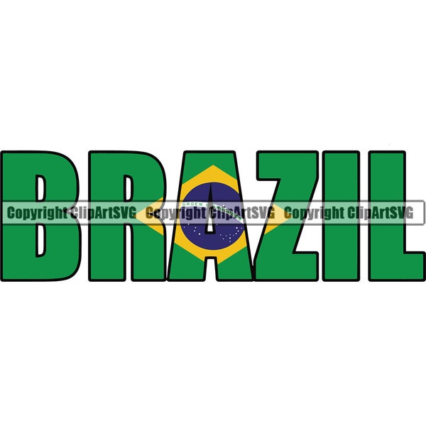 Brazilian Name Word Text Flag - Etsy