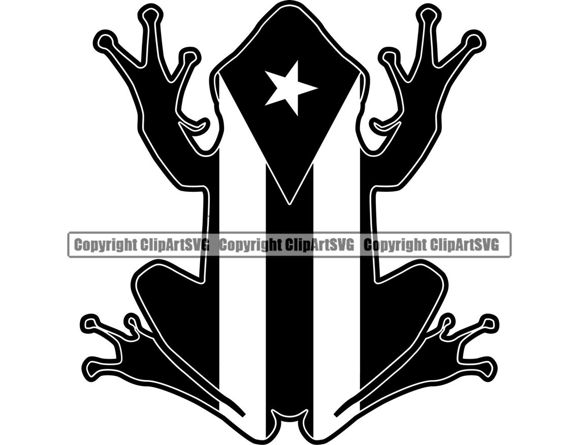 Puerto Rico Rican Frog Rana Flag San Juan Island Country | Etsy