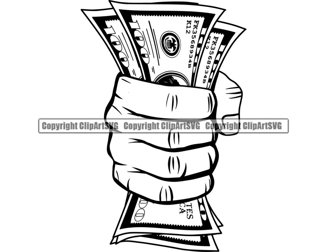 Money Hand Holding Cash Dollar Bill Profit Pay Paid Payday Bank ...