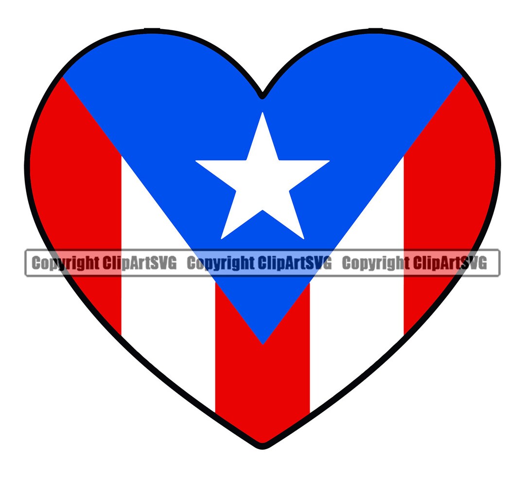 Puerto Rico Rican Heart Love Flag Country World Nation Map Sign Symbol ...