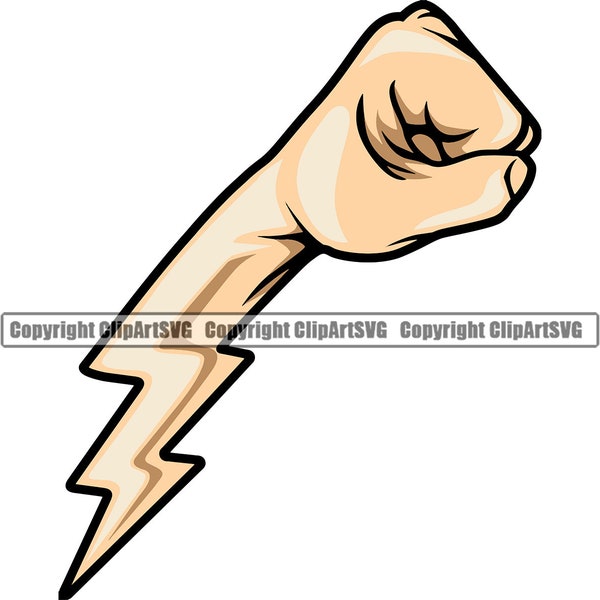 Fist With Lightning Bolt - Etsy