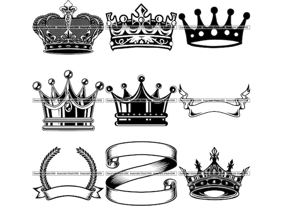 BUNDLE Crowns King Queen Luxury Royalty Jewelry Elegant Emblem | Etsy