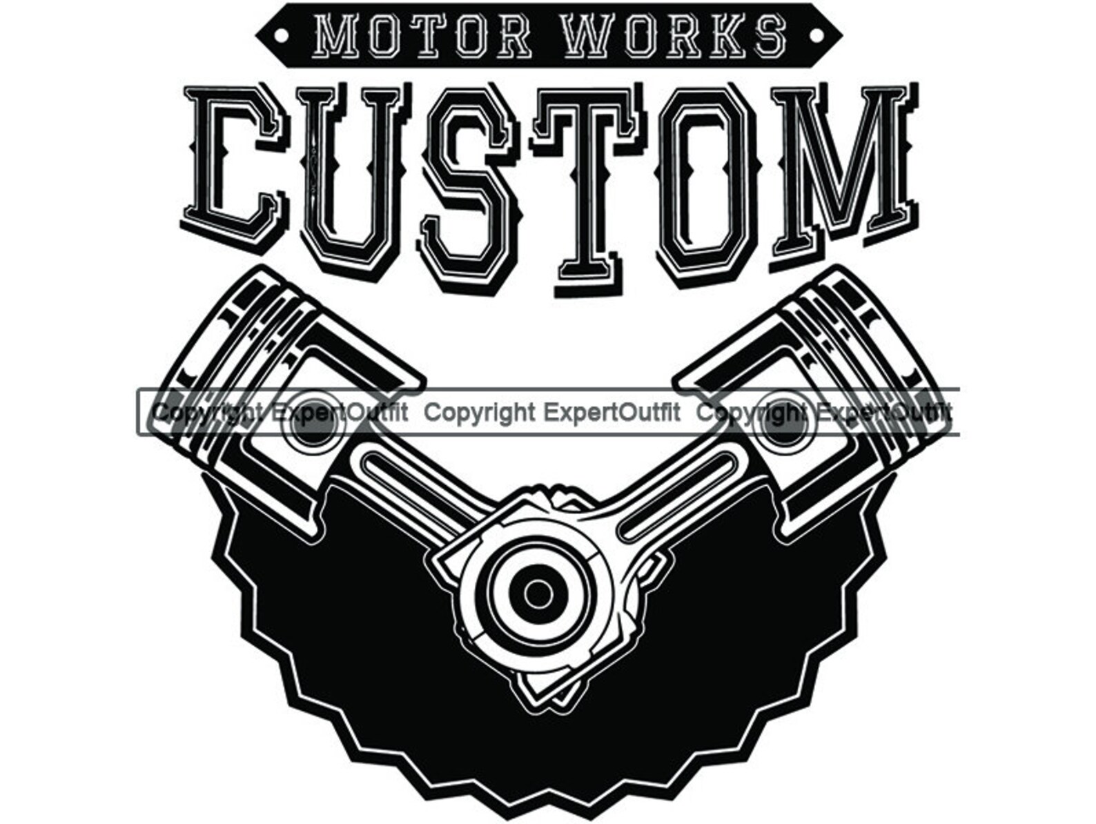 Custom Engine Mechanic Racing Race Car Auto Automotive Chrome Piston ...