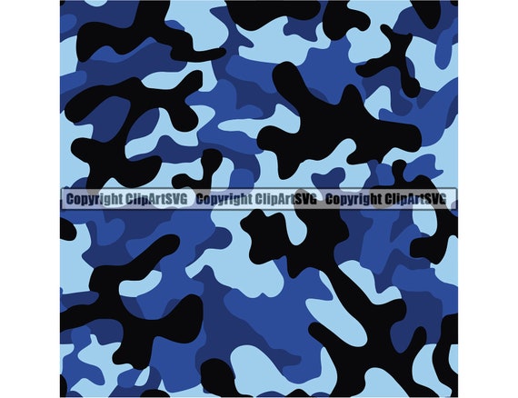 Blue Camo Camouflage Seamless Pattern War Print Military Hunt | Etsy