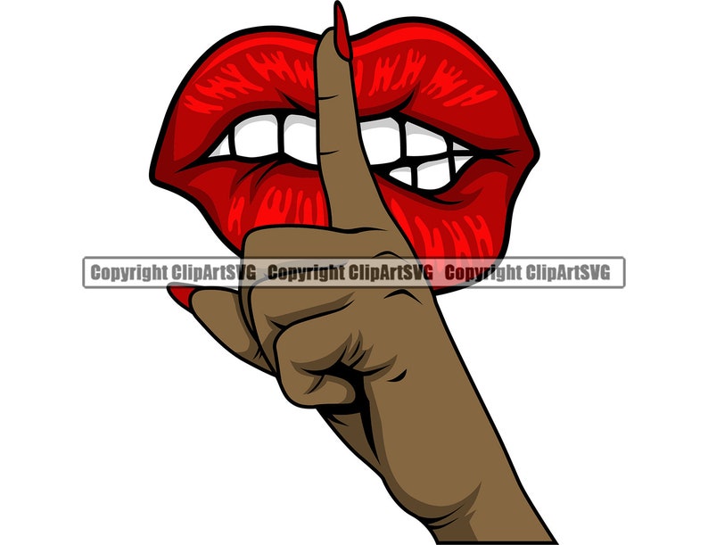 Lips Kiss Female Hand Middle Finger Shut the Fck up Gesture - Etsy