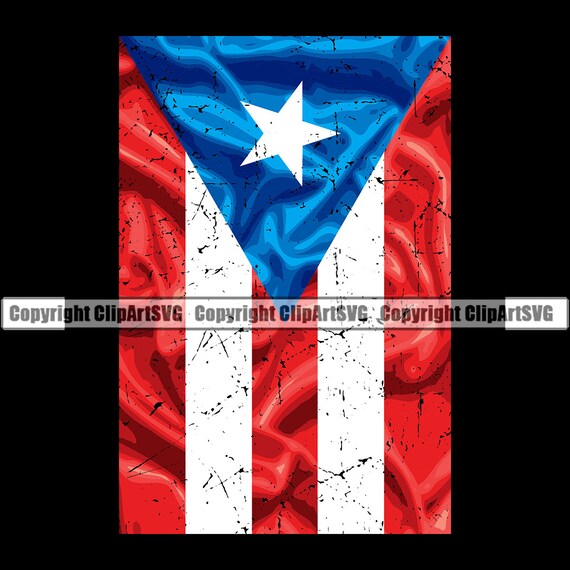 Puerto Rico Rican Distressed Wavy Wrinkled Shiny Shine Flag - Etsy