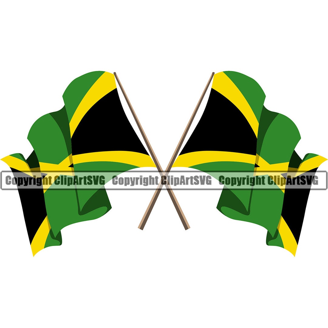 Jamaica Jamaican Reggae Rasta Wavy Waving Flag Pole Caribbean Island ...