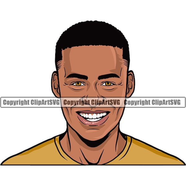 Handsome Black Man Male Man Face Dimples Head Wavy Hair Young Guy Model ...