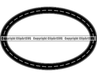 Oval Race Track Svg - Etsy