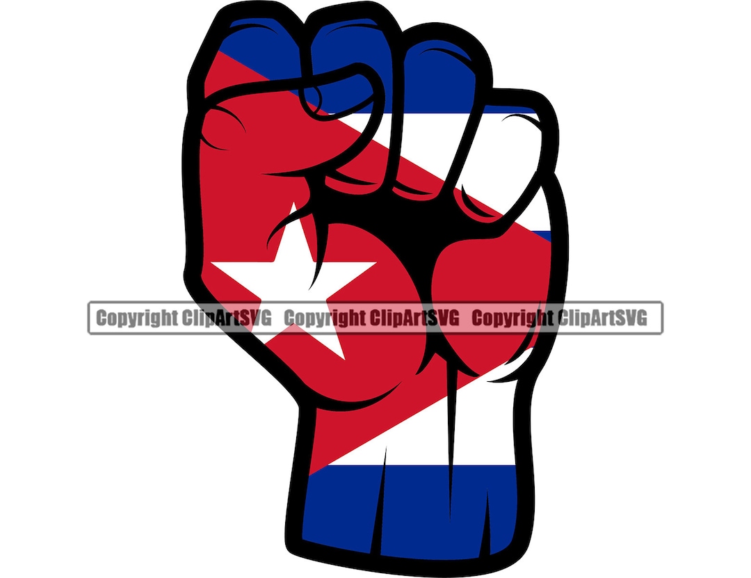 Cuba Cuban Hand Fist Power Unity Flag Caribbean Country World Nation ...