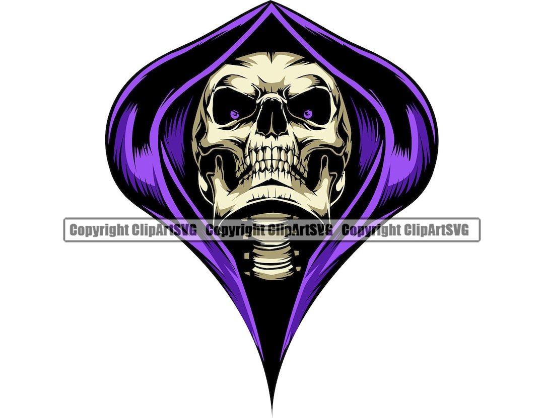 Grim Reaper Skull Skeleton Grin Grinning Cloak Neck Death Evil Kill ...