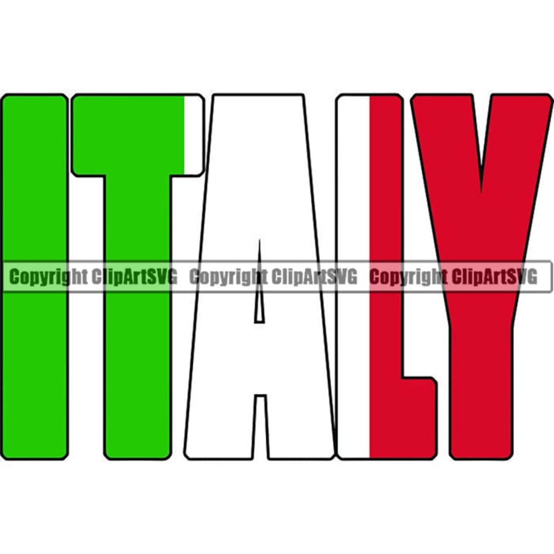 Italy Text Flag Italian Italia Europe Country World National Nation ...