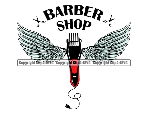 Barber Hair Clippers Trimmers Wings Scissor Shop Barbershop - Etsy