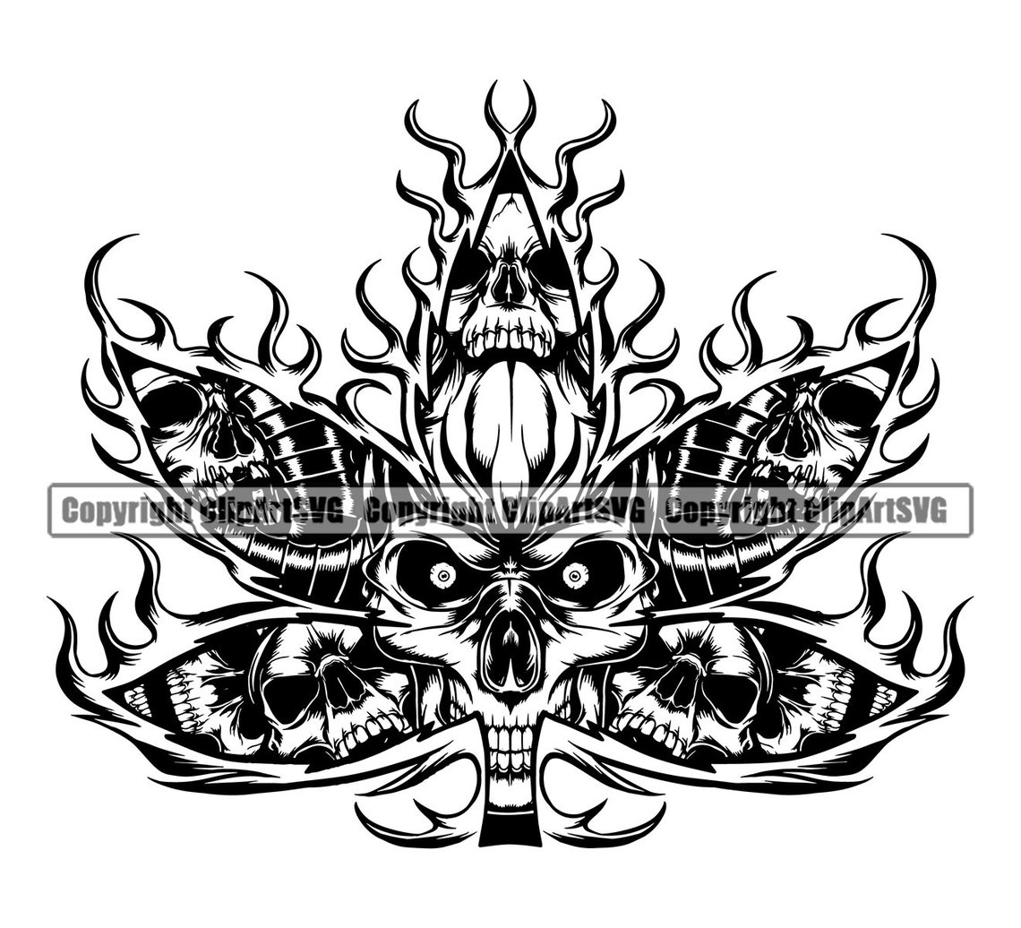 Skull Skeleton Marijuana Leaf Fire Flames Grin Grinning Pot | Etsy