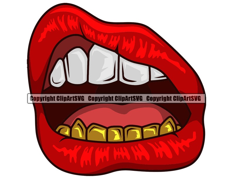 Gold Teeth Grill Grillz Lips Mouth Thug Gangster Rich Money Smile Tooth ...