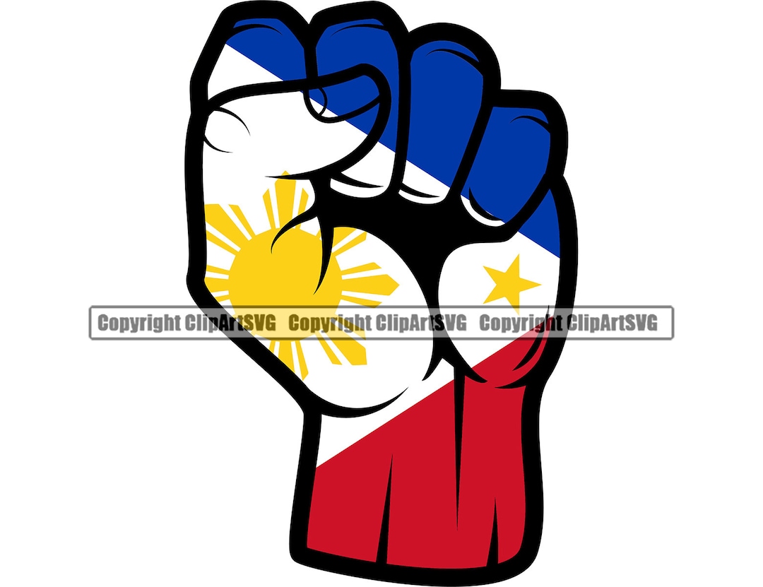 Philippines Filipino Hand Fist Power Unity Flag Country World Nation ...