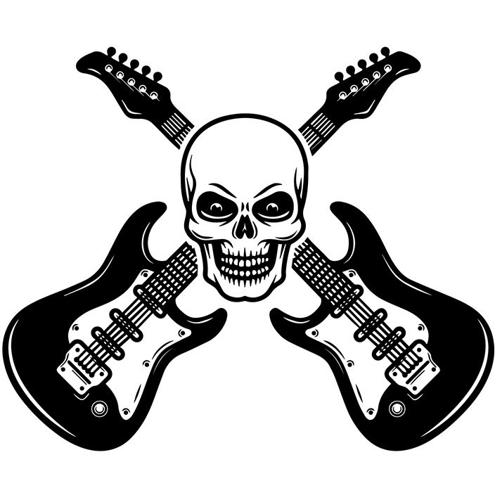 Guitar Logo 14 Skull Electric Electrical Musical Instrument | Etsy