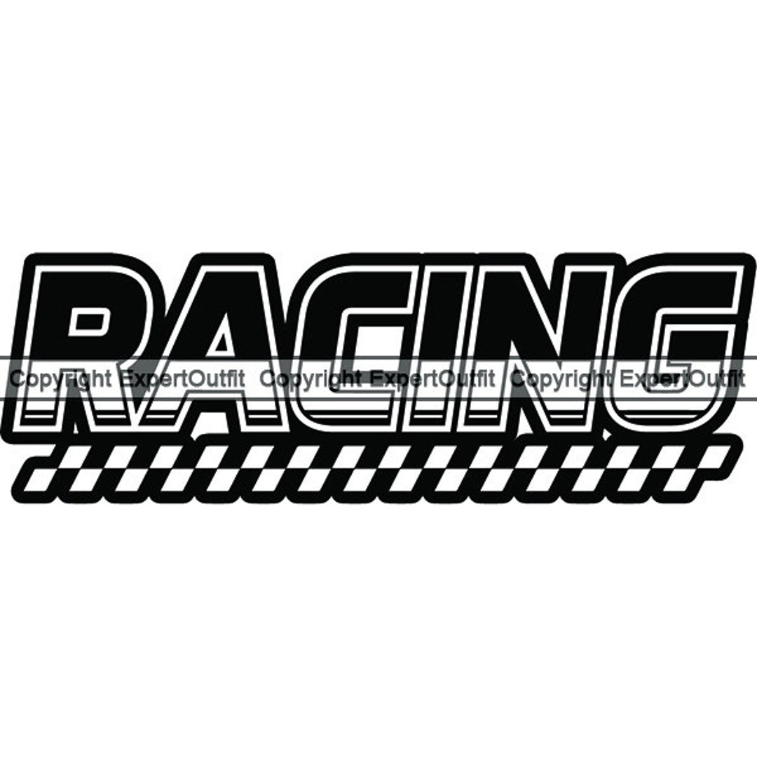Sport Hobby Racing Race Checkered Logo Text Signage Lettering Sticker ...