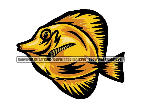Yellow Tang Fish Drawing Abstract Sea Fish Yellow Tang. Stock