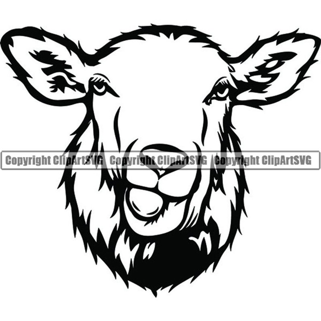 Sheep #2 Lamb Head Face Profile Farm Livestock Animal Zoo Mutton .SVG ...