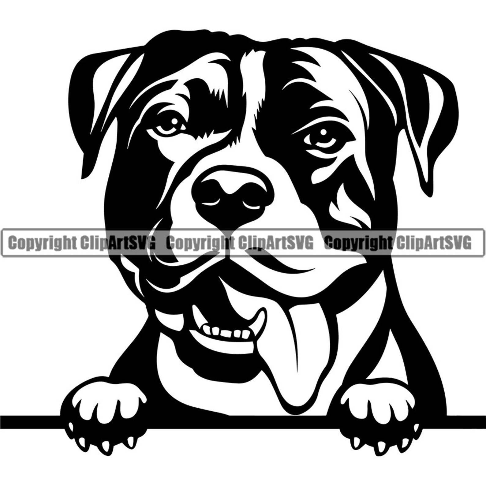 American Pit Bull Peeking Peek-a-boo Dog Happy Breed Terrier - Etsy