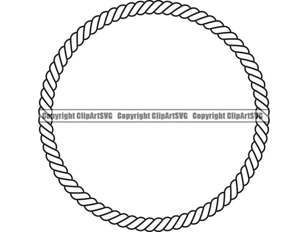 Rope Round Circle Frame Border Shield Western Rodeo Country Symbol Sea ...