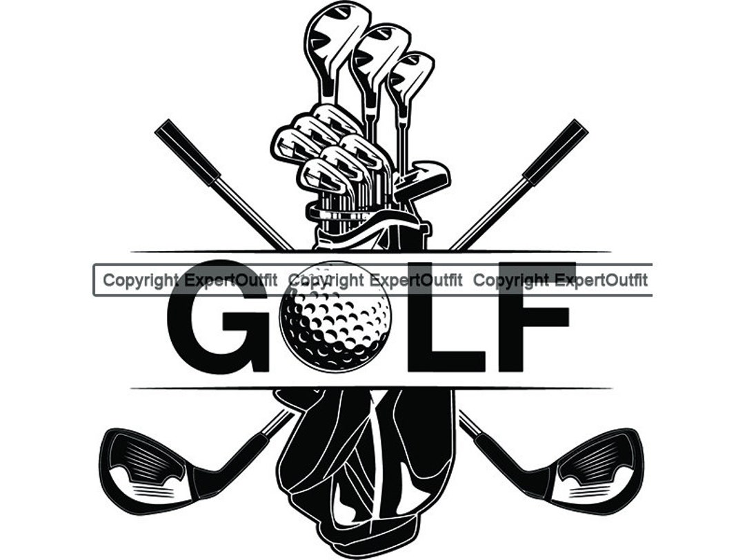 Golf Logo Tournament Club Iron Wood Golfer Golfing Sport Course Cart ...