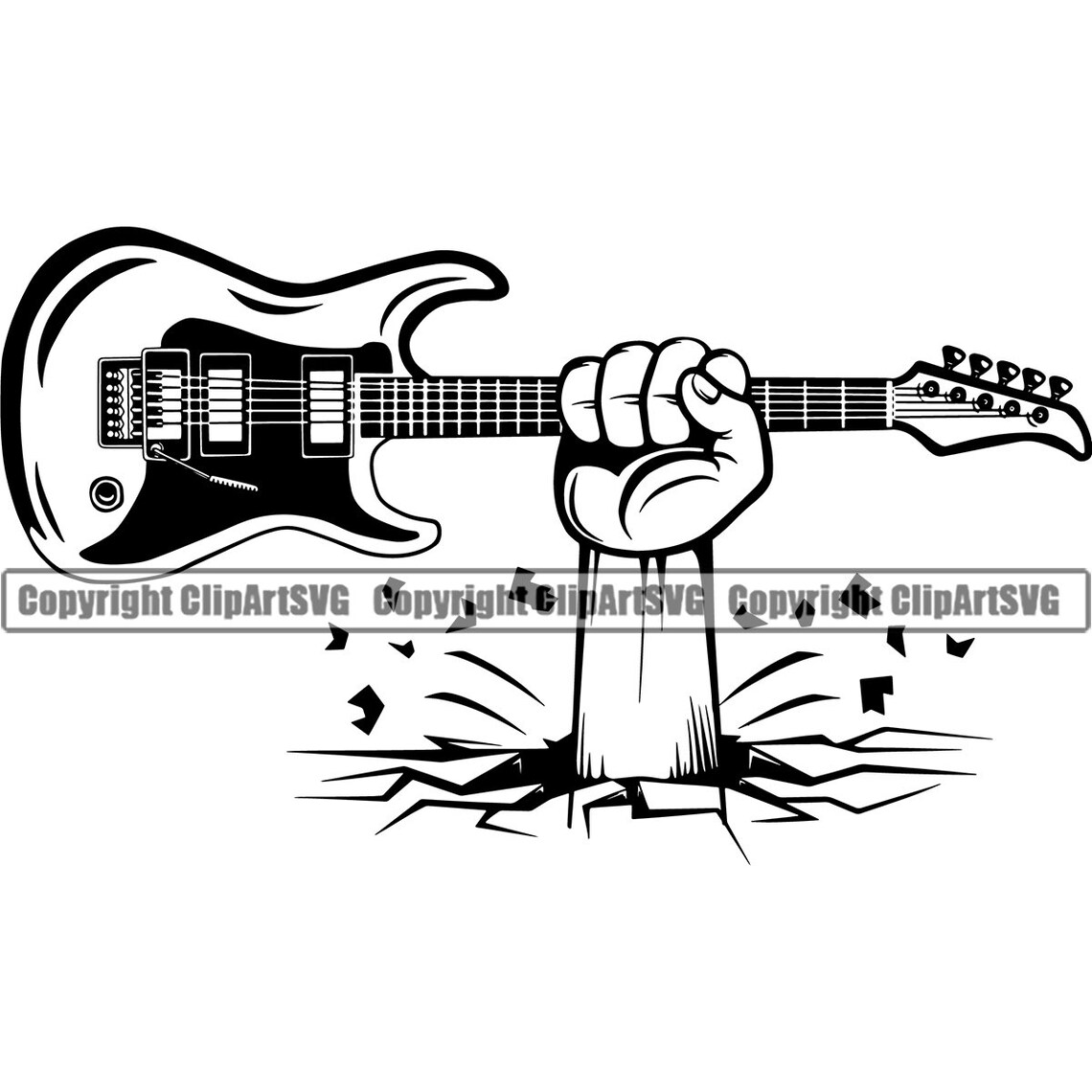 Guitar Logo #16 Hand Holding Electric Electrical Musical Instrument ...