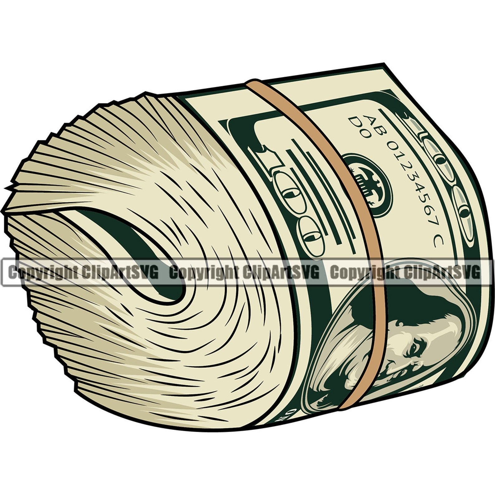 Money Roll 100 Hundred Dollar Bill Rubber Band Stack Knot Cash - Etsy