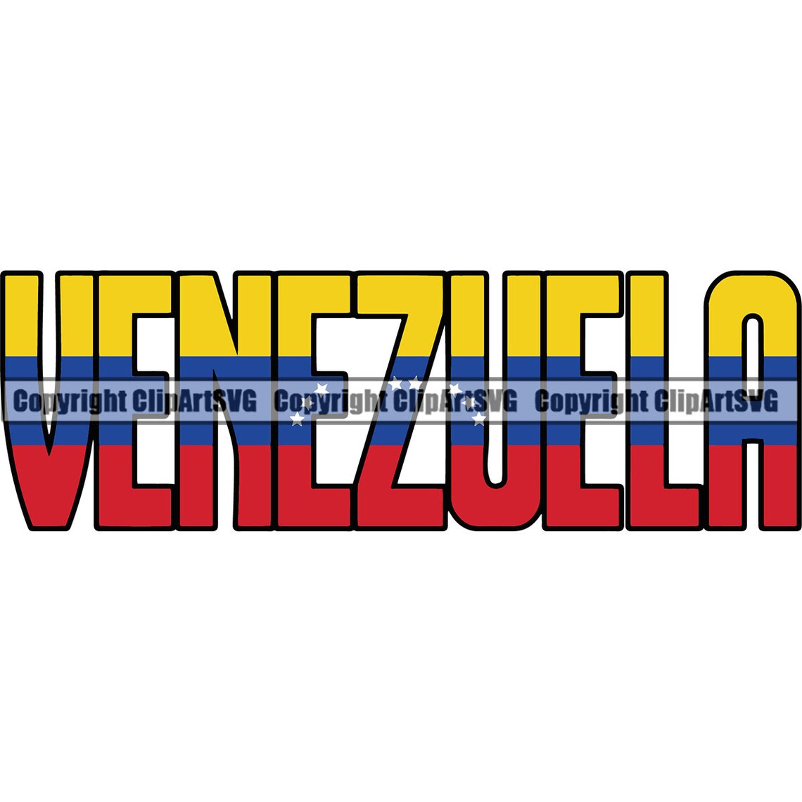 Venezuela Venezuelan Name Word Text Flag Name Country World - Etsy