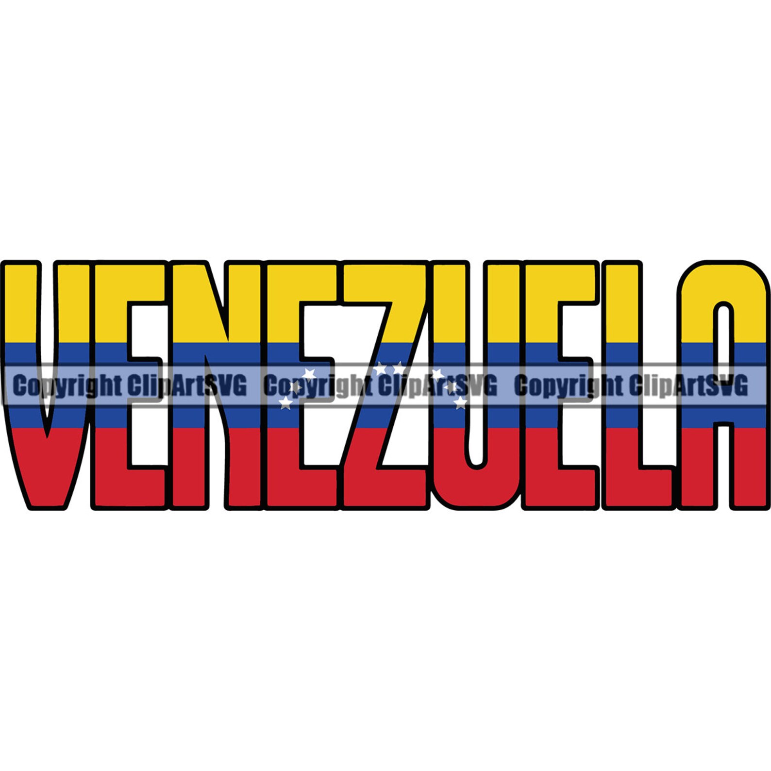 Venezuela Venezuelan Name Word Text Flag Name Country World | Etsy