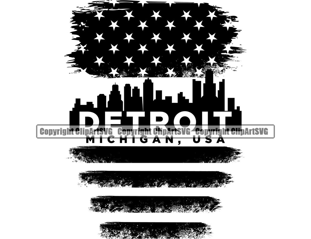 United States Flag Detroit Michigan America American USA Us North ...