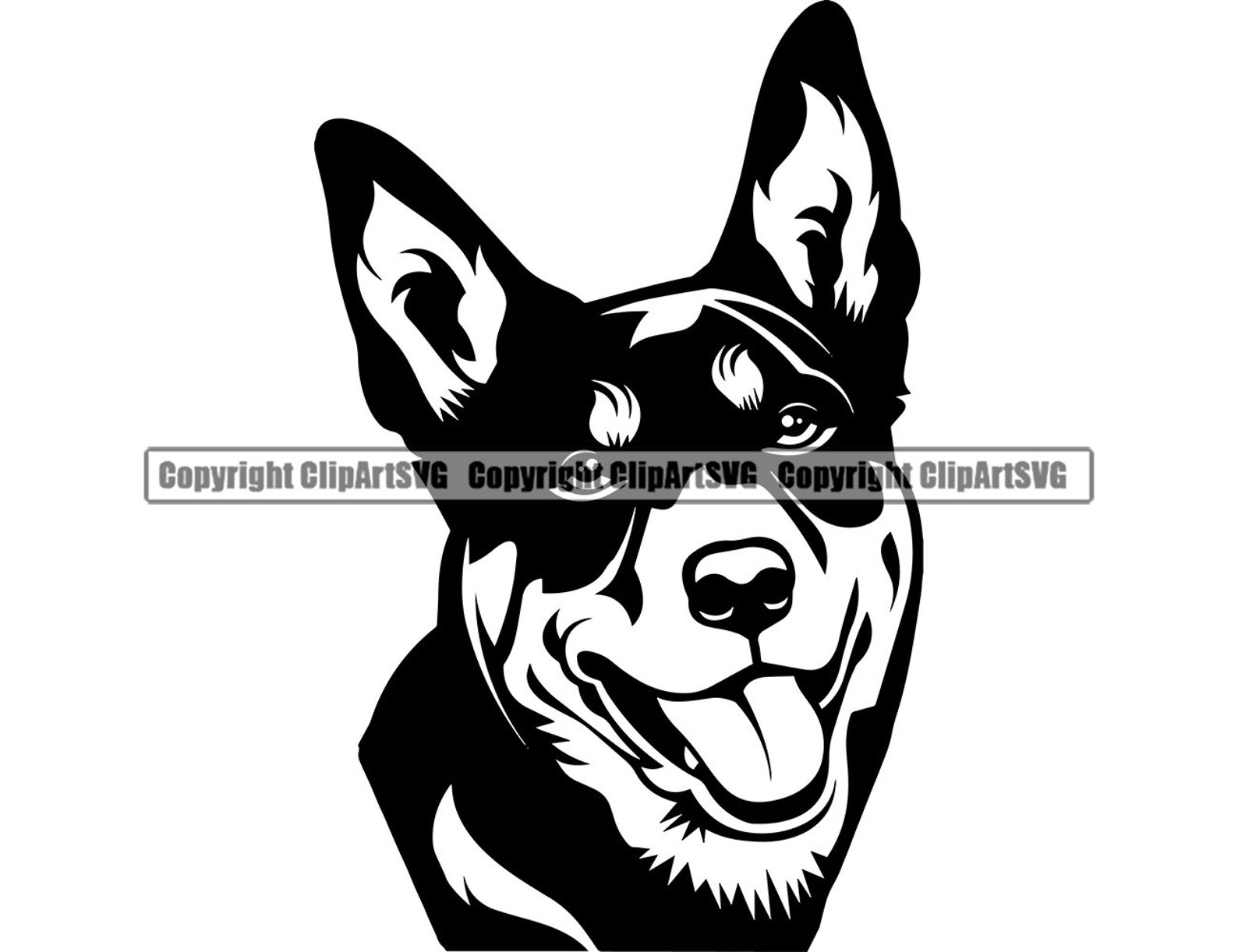 Australian Kelpie Breed Happy Face Head Paw Puppy Pup Pet Clip - Etsy