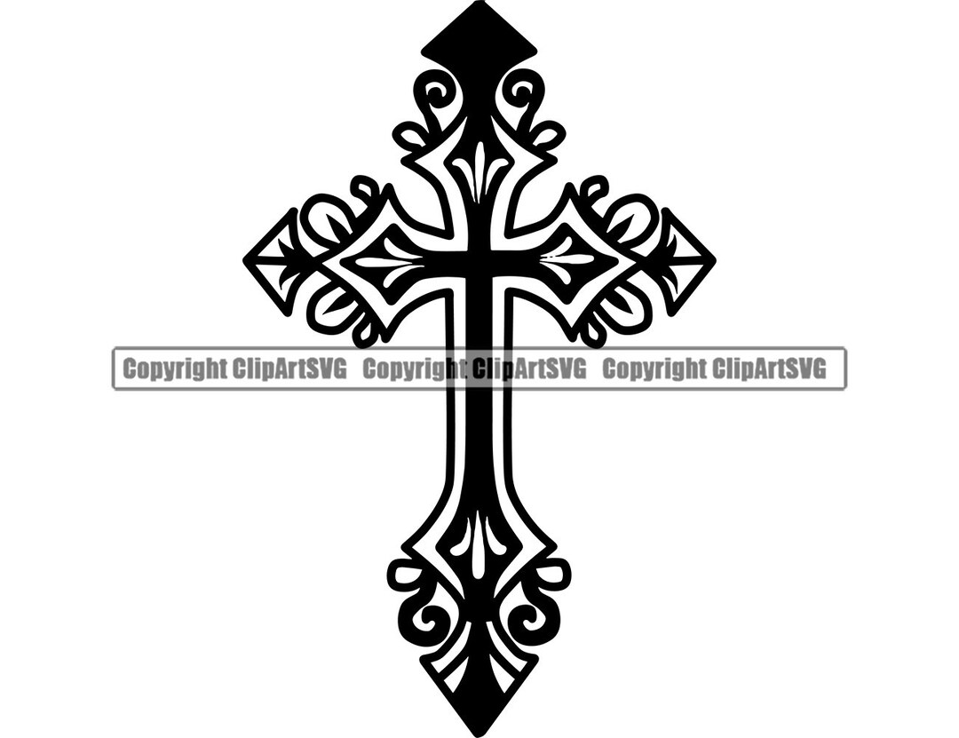 Jesus Shaped Ornate Decorative Cross Christian Christianity Religion ...